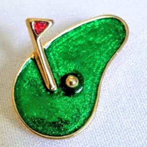Jewelry | Vintage Golf Green Enameled Pin 1 | Poshmark